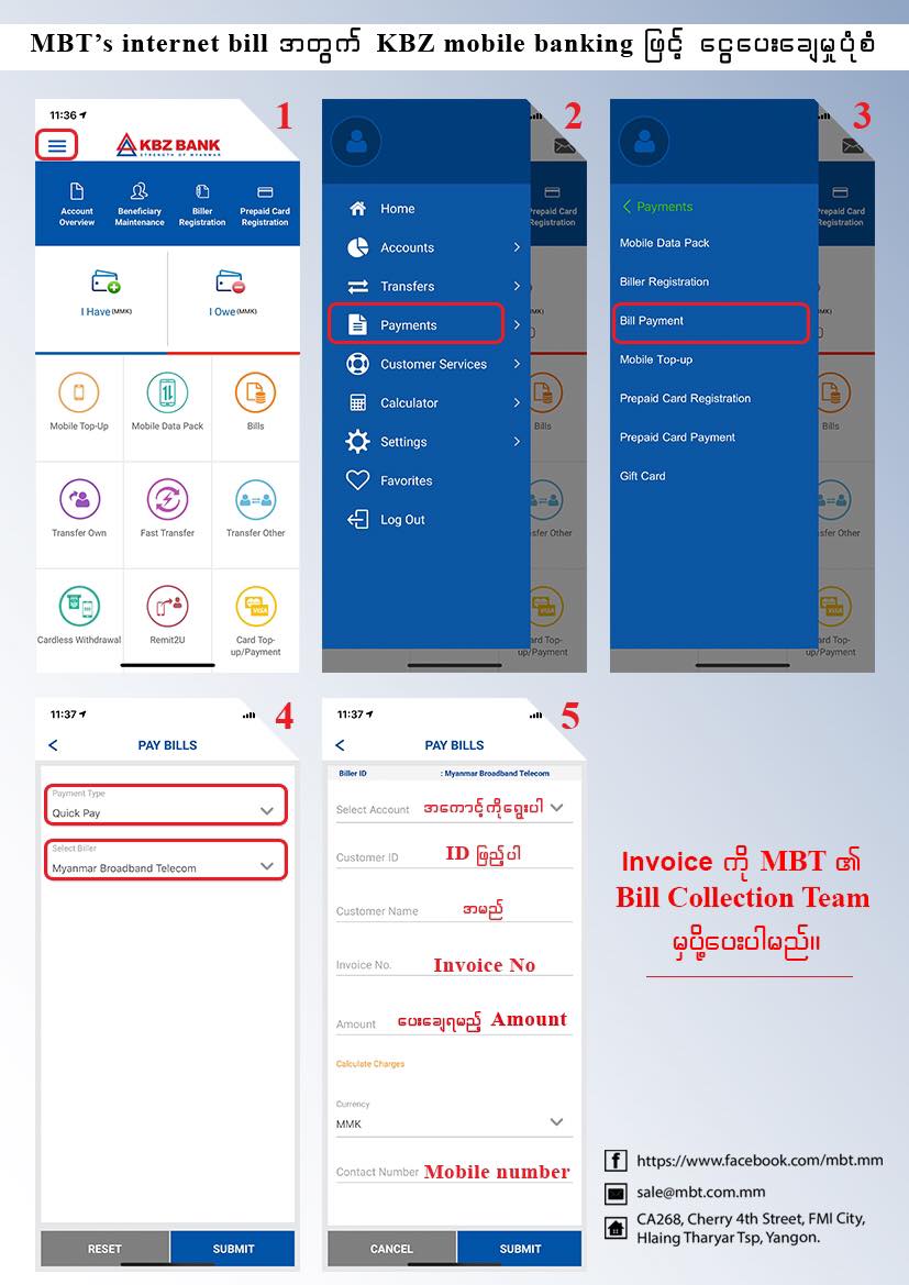 MBT'S INTERNET BILL - Myanmar Broadband Telecom Co.,Ltd.
