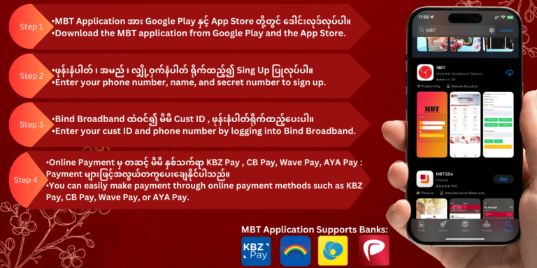 Payment with MBT Application - Myanmar Broadband Telecom Co.,Ltd.